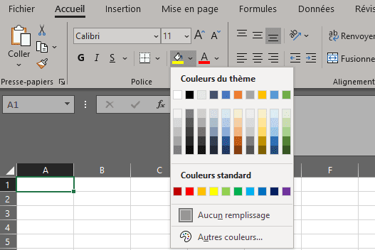 Comment personnaliser les couleurs dans Excel