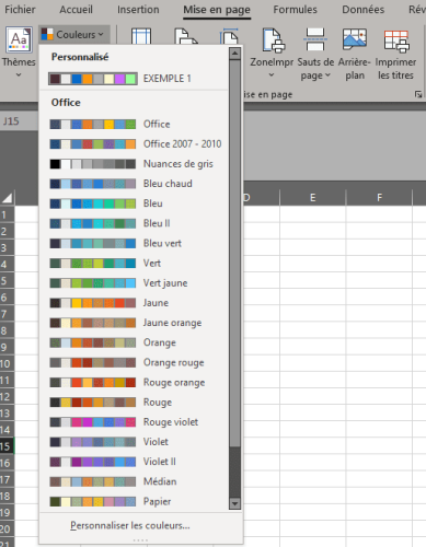 Comment personnaliser les couleurs dans Excel